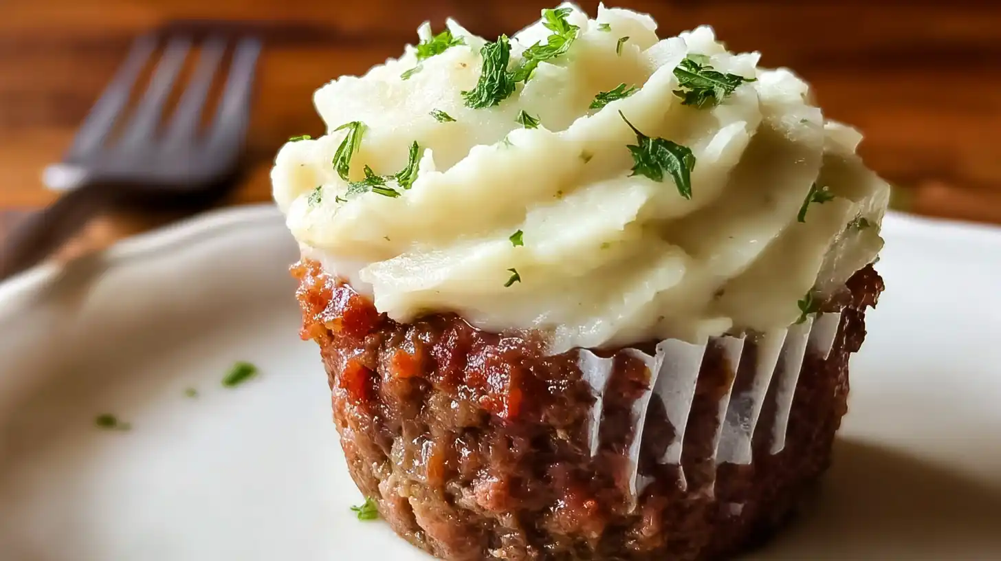Meatloaf Cupcakes with Whipped Potato Topping Comfort Food
