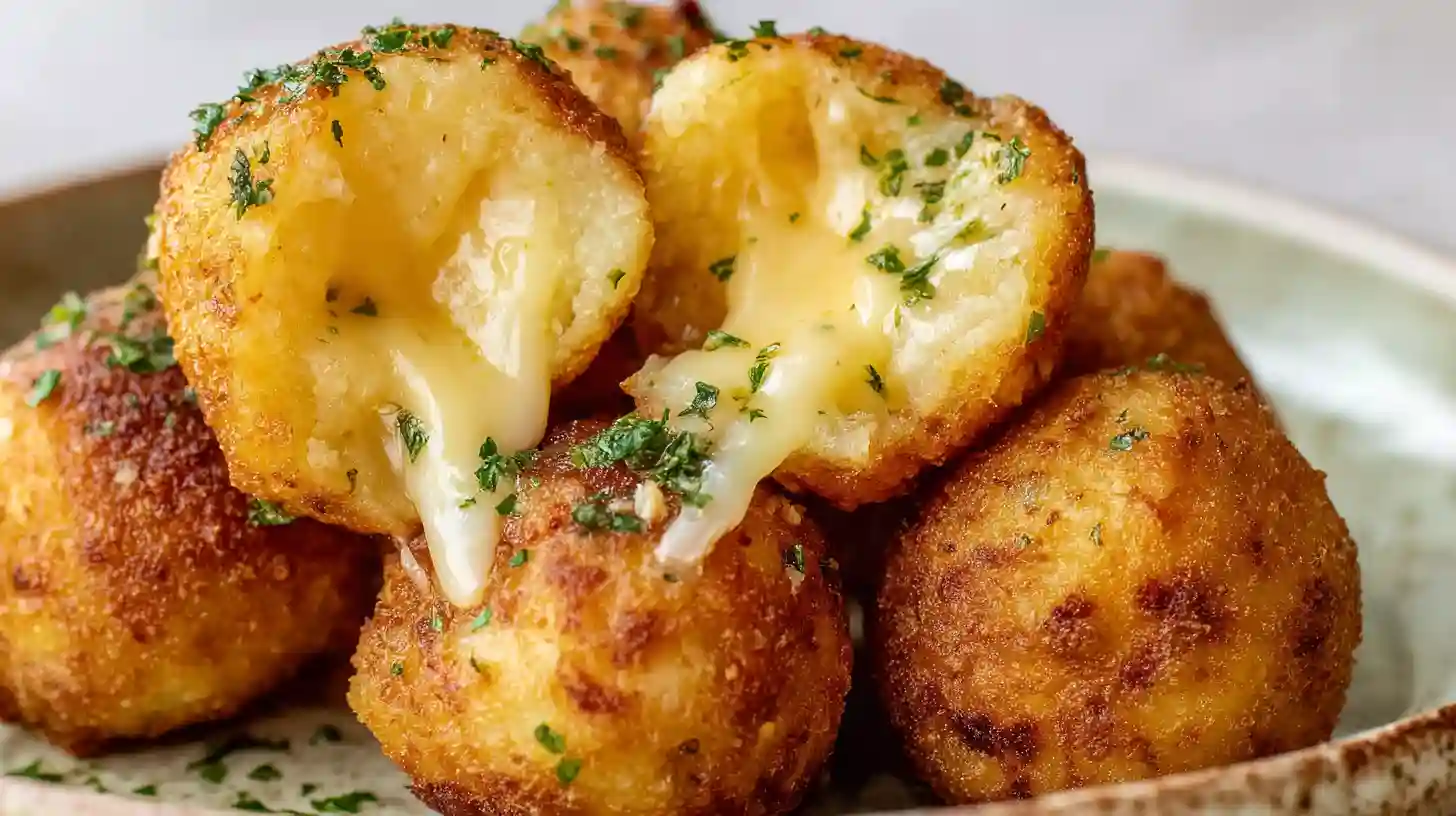 Crispy Potato and Cheese Bombs with Garlic Butter easy dinner