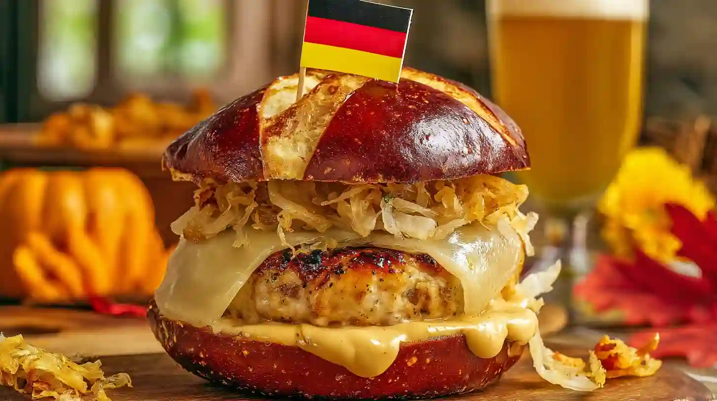 Oktoberfest Maple Mustard Chicken Burger quick family dinner